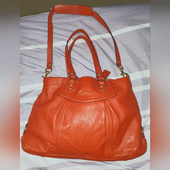 Coach | Bags | Coach Ashley Rust Leather Tote Bag | Poshmark